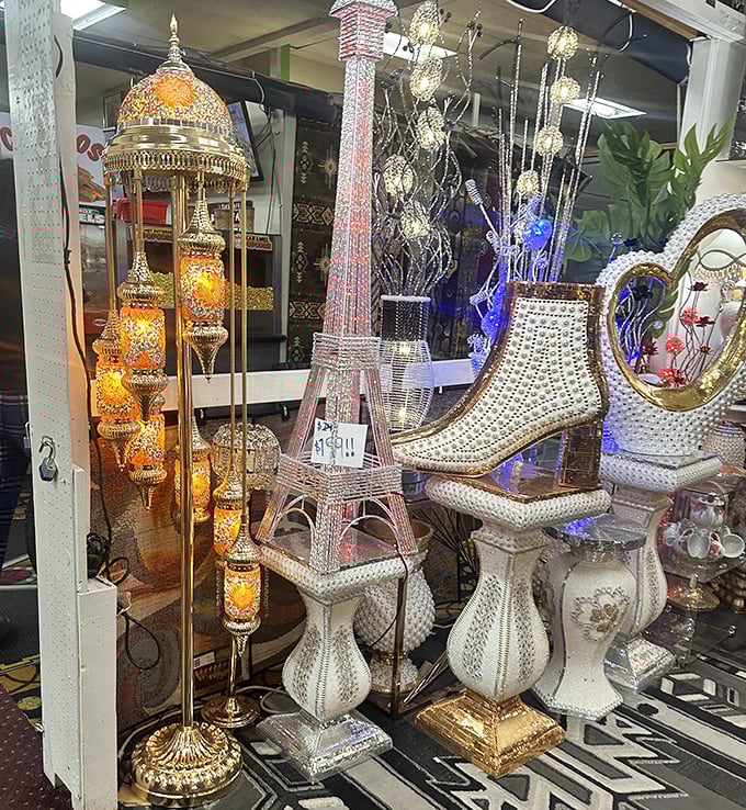 Bedazzled lamps and miniature Eiffel Towers—because nothing says "I've been somewhere" like illuminated souvenirs that would make Paris itself blush.