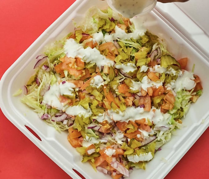 Garden salad: for when you want to pretend you're being virtuous before ordering that double burger for your main course.