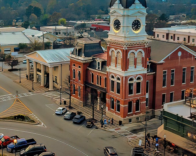 The courthouse's distinctive clock tower serves as Covington's North Star, guiding visitors and locals alike back to the heart of this charming community.