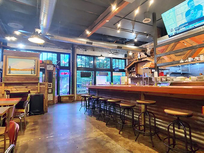 The counter seating offers front-row tickets to the chicken show. Watch the magic happen while contemplating your next visit.