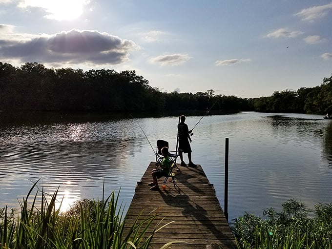 Fishing at golden hour – where patience isn't just a virtue, it's the entire business model. The silence is complimentary.