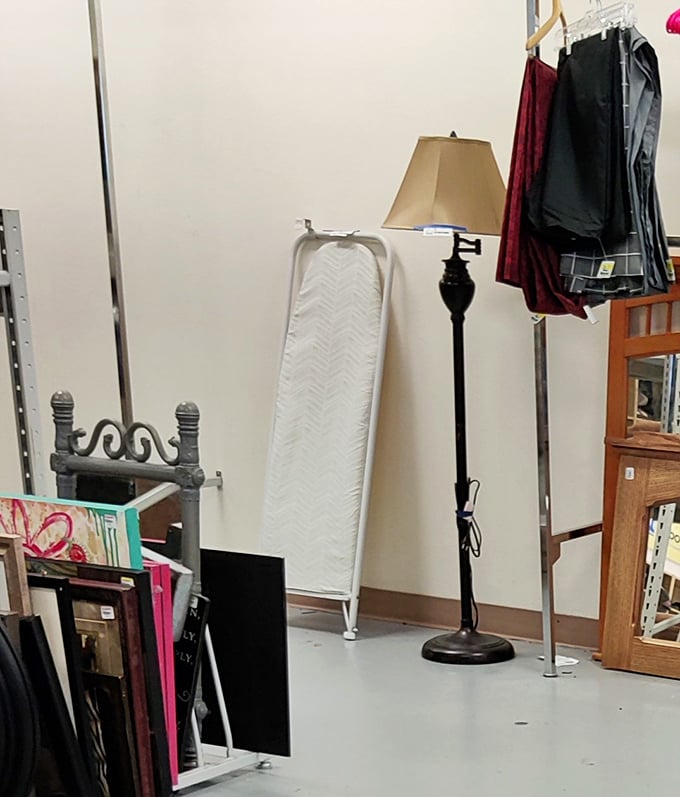 The lamp section – where lighting fixtures await their second act in your reading nook or cozy corner.