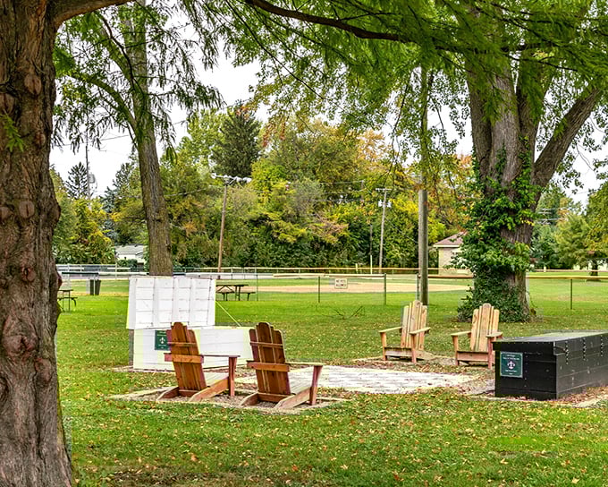 These Adirondack chairs invite you to simply sit and be – perhaps the most revolutionary act in our notification-filled world.