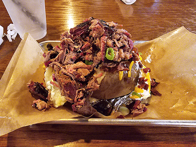 The loaded baked potato – a spud that's living its best life. Topped with enough meat to make you question if it's still a side dish.