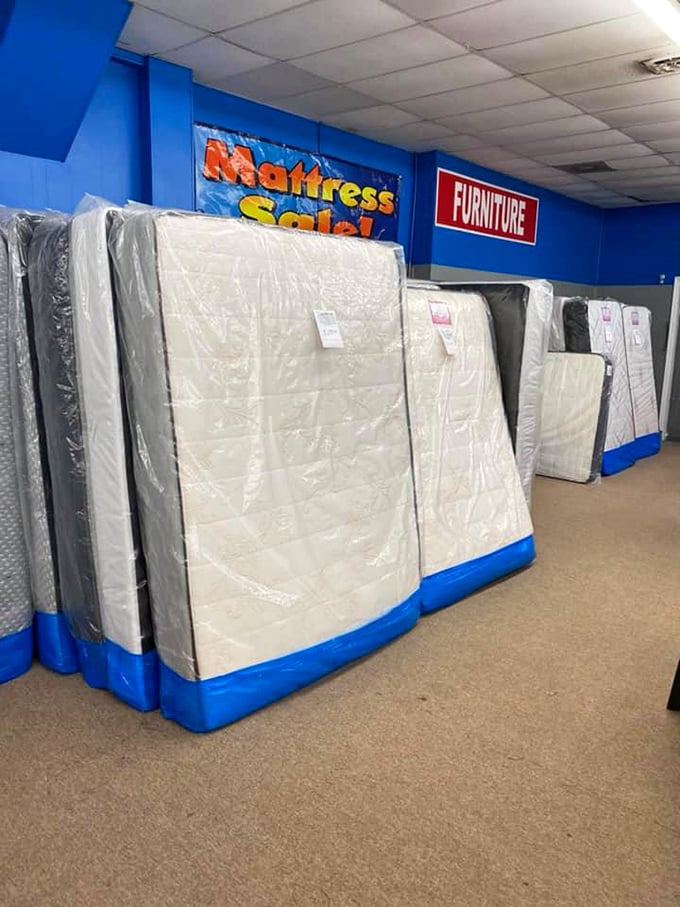 The mattress section offers dreams at discount prices—proving that a good night's sleep doesn't have to be a budget nightmare.