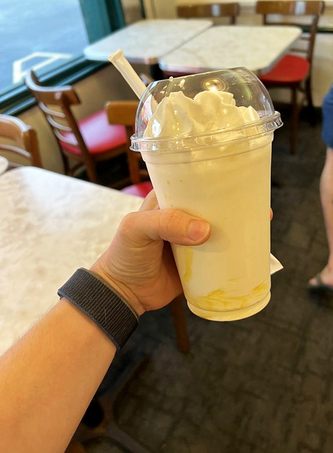 A milkshake thick enough to require a spoon first—the kind that makes you wonder why anyone bothered to improve on perfection.