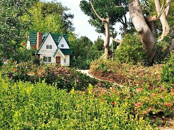 Like something from a fairy tale, this miniature cottage nestled among the greenery makes you wonder if garden gnomes upgrade their housing when nobody's looking.