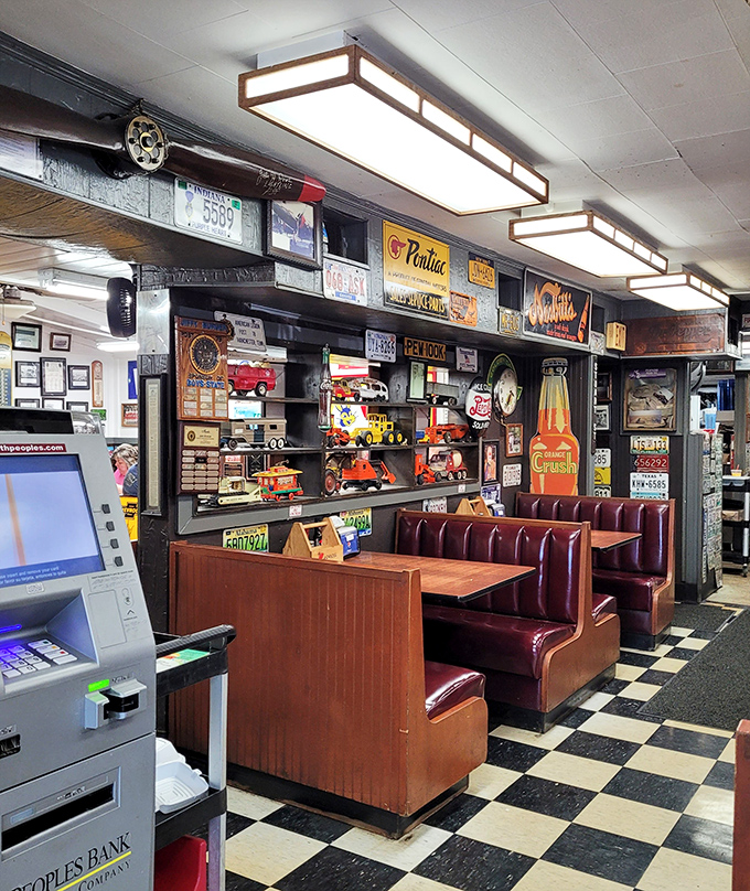 Custom kiosks and shelves bursting with collectibles make waiting for your order an adventure in itself.