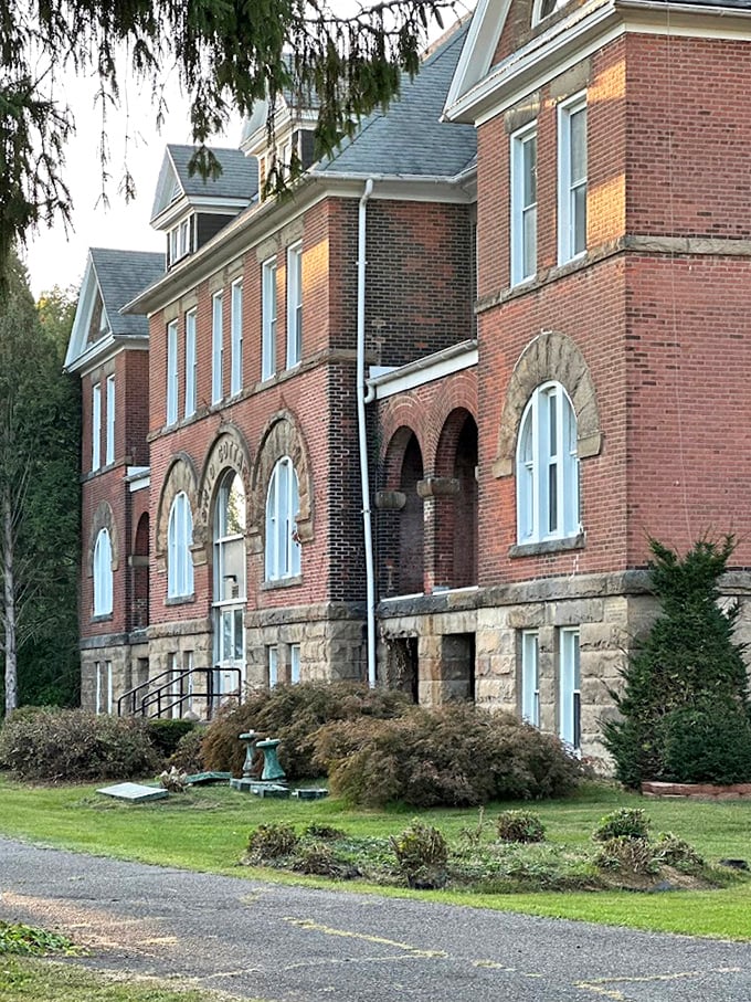 Arched windows and stone accents showcase the craftsmanship of an era when buildings were designed to last for centuries – and their stories even longer.