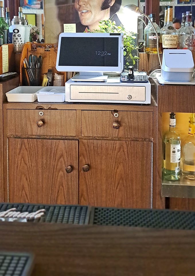 The heart of operations—where orders are taken and culinary dreams come true without unnecessary technological complications.