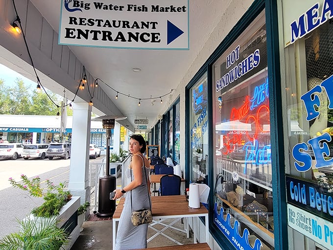 The outdoor seating area—where the Florida sunshine completes the perfect seafood equation. Simple pleasures are often the best.