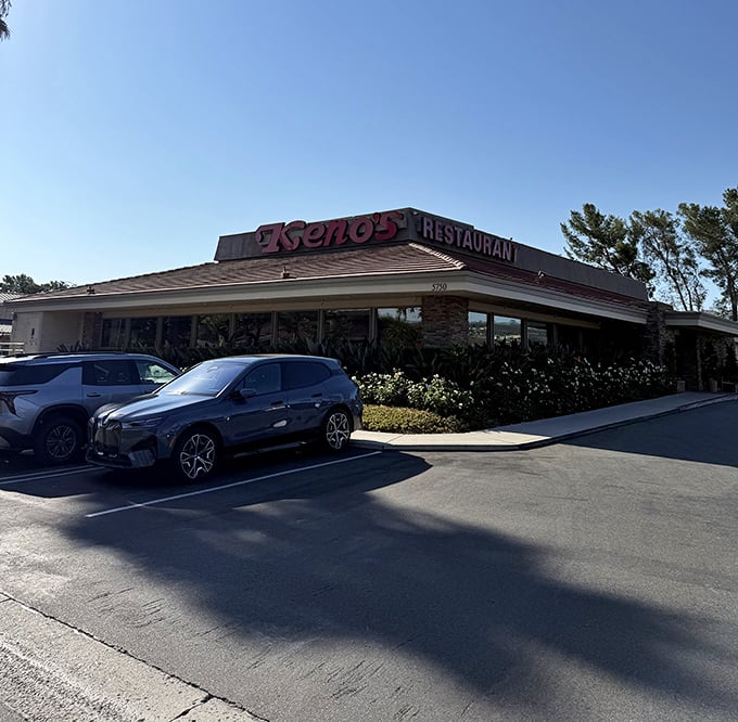 Keno's exterior view showcases its classic diner architecture – a beacon of hope for hungry travelers seeking authentic American cuisine.