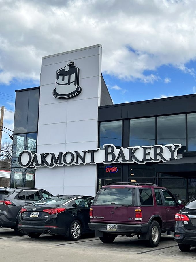 The parking lot tells the true story – a full house on an ordinary day. When cars line up for pastries, you know you've found something special.