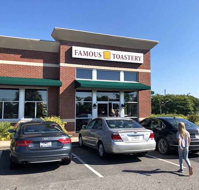 The parking lot fills early—a testament to the magnetic pull of properly executed hollandaise sauce and bottomless coffee cups.