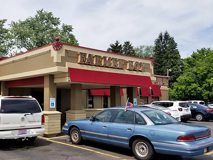 Even from the parking lot, Farmer Boy's charm is evident—a no-nonsense exterior that houses extraordinary breakfast possibilities.