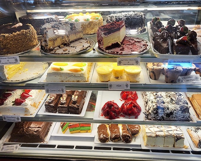 A dessert case that doesn't just offer options – it presents life-altering decisions that will haunt you until your next visit.