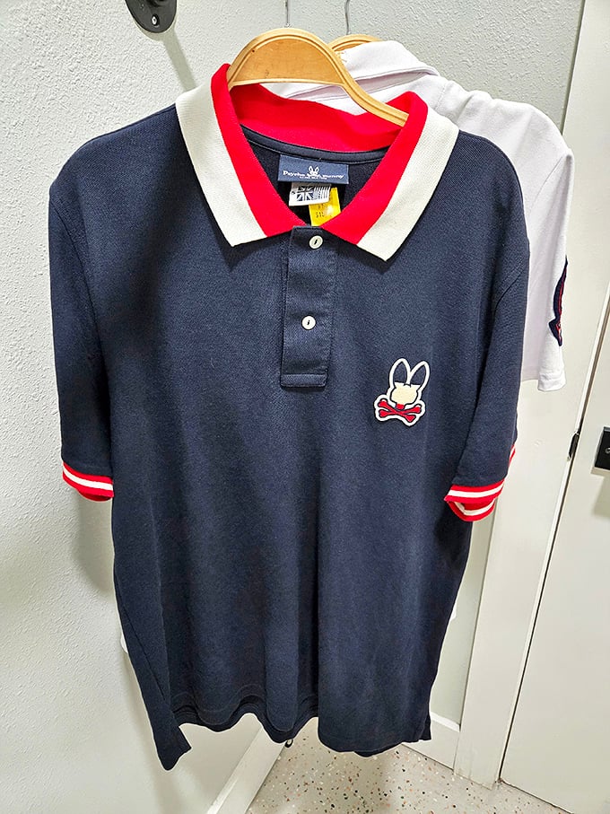 This vintage polo with its playful bunny emblem proves that preppy classics never truly go out of style – they just wait for their comeback tour.