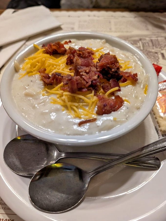 This potato soup doesn't just warm your body – it hugs your soul. Topped with bacon and cheese, it's what comfort tastes like on a cold Ohio day.