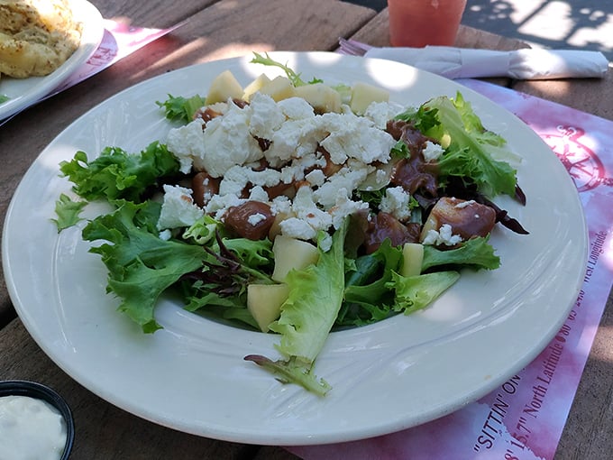 A salad that doesn't apologize for being healthy—it's too busy showing off its fresh ingredients and perfect balance.