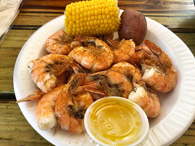 Peel-and-eat shrimp with corn on the cob—nature's perfect finger foods united on one glorious plate.