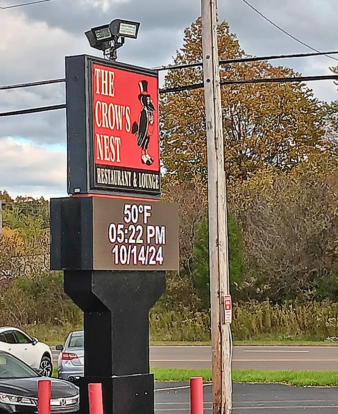 The sign stands tall against the Ohio sky, a beacon for those seeking meatball sub salvation.