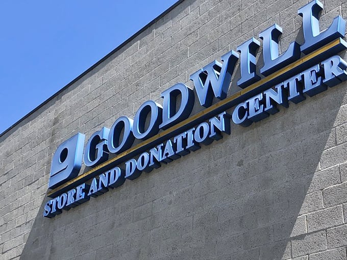 The iconic blue sign that signals salvation for both your wallet and your shopping addiction. Goodwill: where retail therapy meets actual therapy.