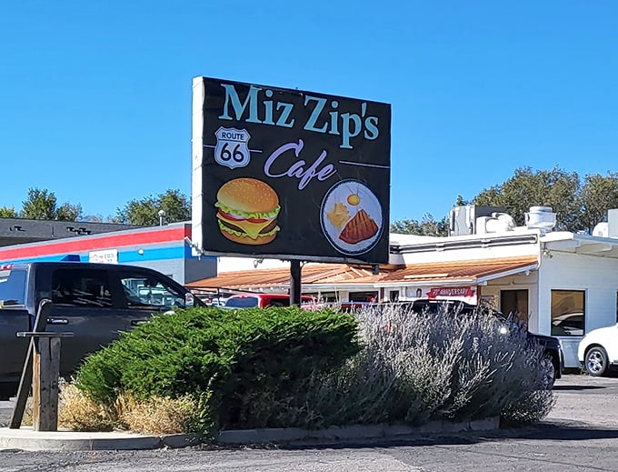 The roadside beacon that's saved countless hungry road-trippers. This sign doesn't just advertise burgers—it promises salvation for empty stomachs.