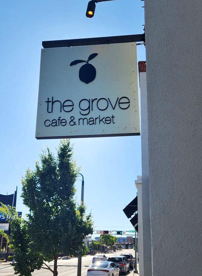 The Grove's simple signage belies the complexity within. Like a good book, you shouldn't judge this café by its cover.