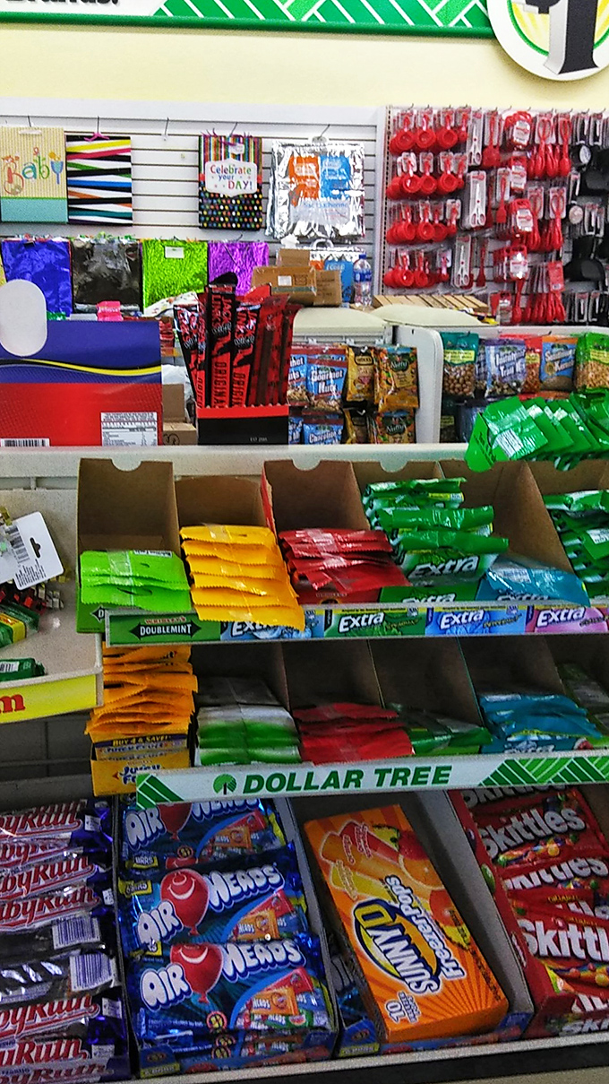 Snack attack central! Name-brand treats and colorful gum packages prove that satisfying your sweet tooth doesn't require emptying your wallet.