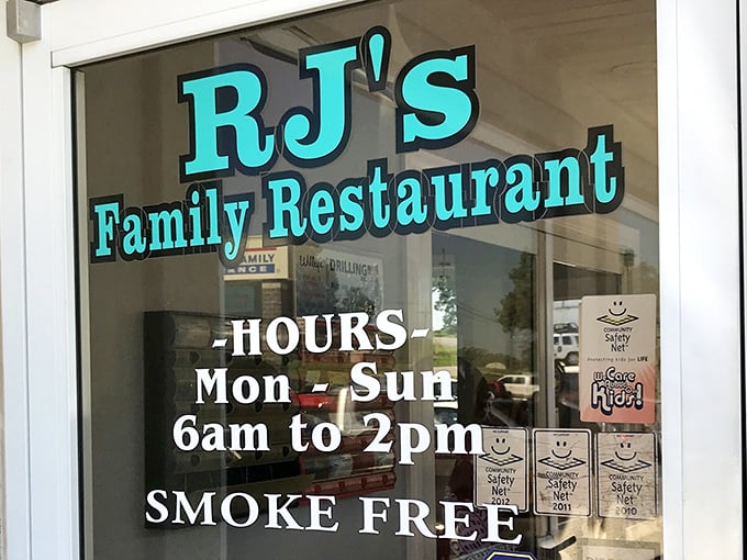 The distinctive teal sign announces your arrival at comfort food headquarters. Open daily from 6am to 2pm—set your alarm accordingly!