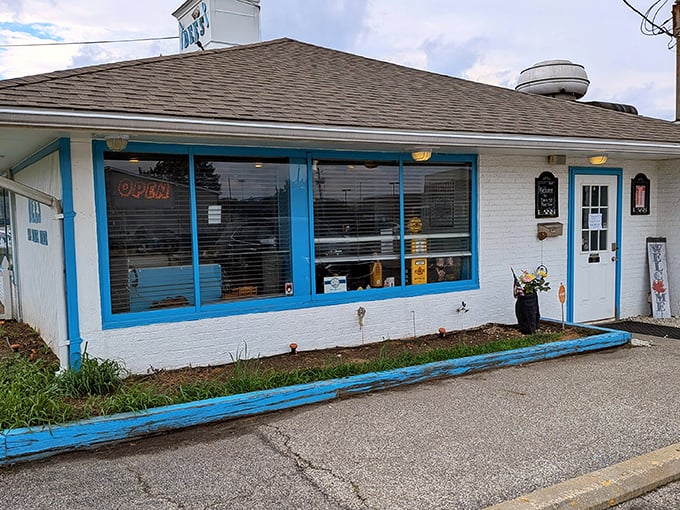 The storefront proudly announces its 50's heritage – no trendy minimalism here, just honest-to-goodness diner authenticity.