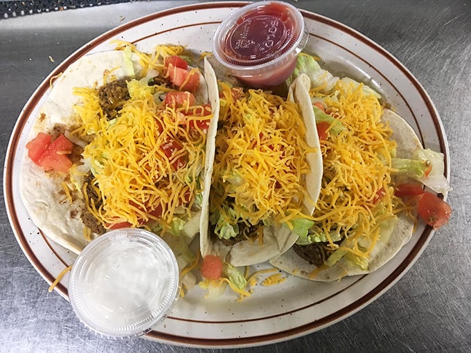 These tacos might not be "authentic" to food critics, but they're authentically delicious in that uniquely American diner interpretation way.