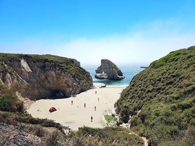 A perfect cove nestled between protective cliffs—nature's version of finding that neighborhood restaurant where they know your name and favorite table.