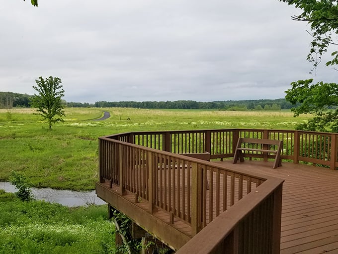From this observation deck, the prairie unfolds like a living painting—no filter needed for this masterpiece of Midwestern landscape.