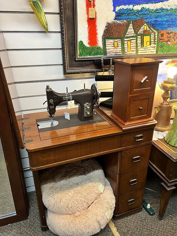 This isn't just a sewing machine; it's great-grandma's Instagram—creating content that actually lasted generations instead of seconds.