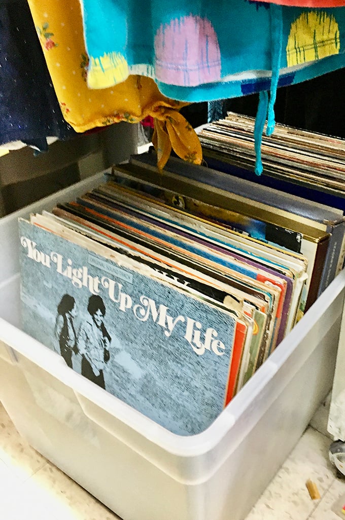 Vinyl treasures for the analog enthusiast. That "You Light Up My Life" album is either ironic gold or the soundtrack to someone's 1977.