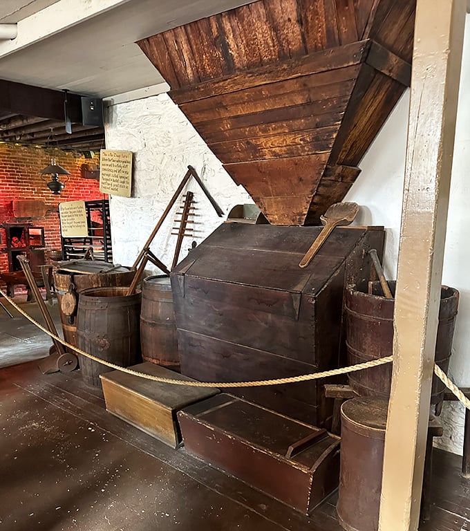 This isn't just old equipment – it's a wooden time machine that helped create America's pretzel legacy. Industrial archaeology never looked so deliciously interesting.
