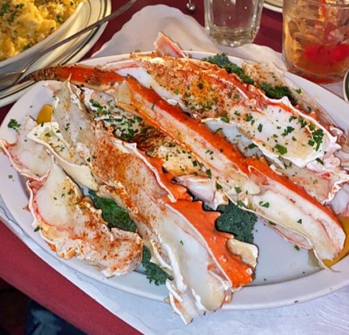 Alaskan king crab legs so impressive they need their own zip code. The kind that make neighboring tables point and say "I'll have what they're having."