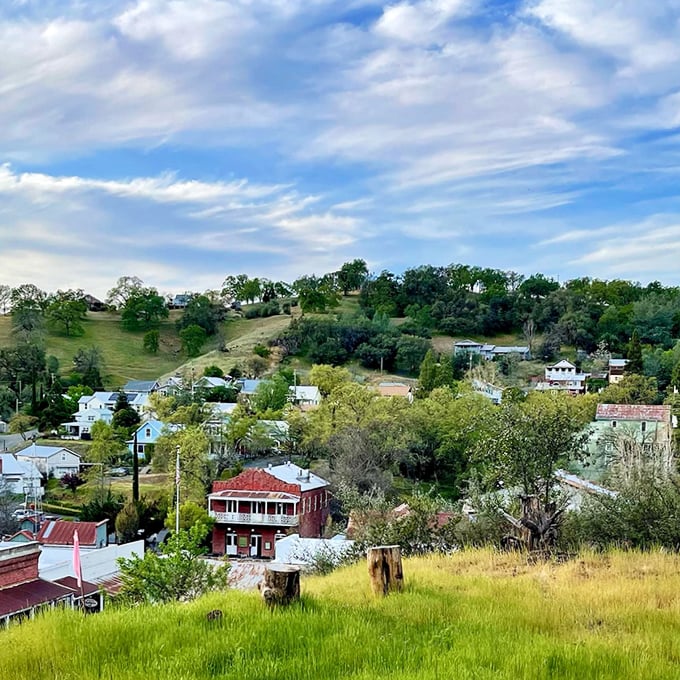 Amador City nestles into the hillside—a patchwork of historic buildings and modern lives creating California's smallest incorporated town.