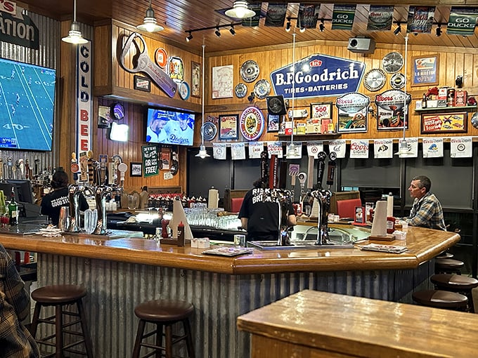 The bar area – where cold beer meets hot barbecue in a marriage that would make Cupid himself reach for a napkin.