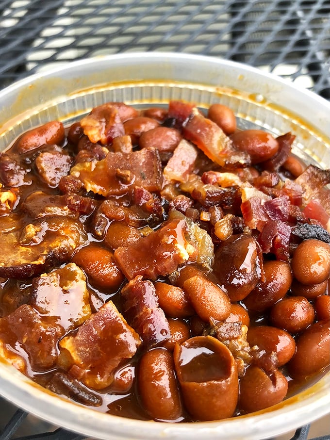 Beans that have clearly been introduced to pork and had a meaningful relationship. This isn't just side dish – it's a supporting actor worthy of an Oscar.
