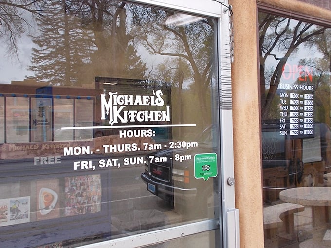 Business hours posted clearly – because knowing exactly when you can get your hands on those cinnamon rolls is critical information.