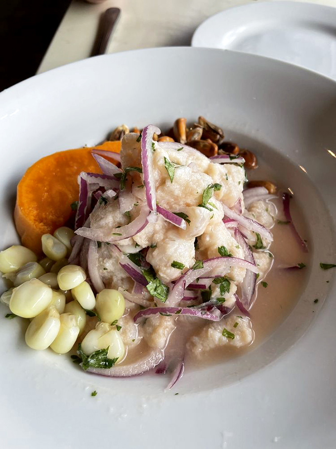 Ceviche that proves sometimes the best cooking happens without heat—fresh fish "cooked" by citrus in a refreshing South American tradition.