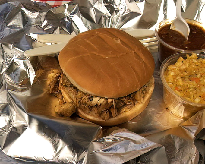 The chicken sandwich – barbecue's unsung hero. Tender, smoky, and substantial enough to make you temporarily forget about ribs.