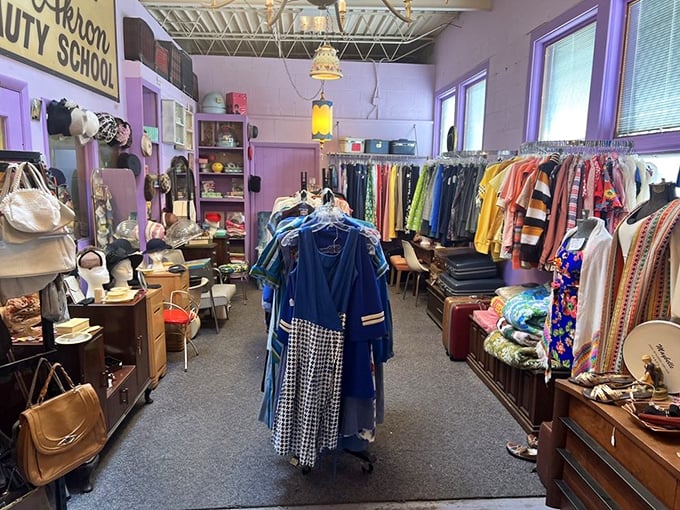 The vintage clothing area offers fashion time travel—each rack a decade, each hanger a chance to dress like your coolest ancestors.