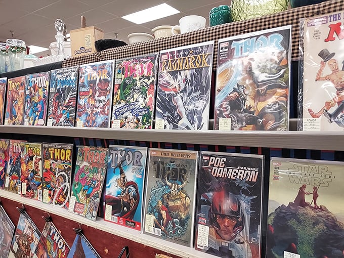 Comic books where superheroes still cost less than a cup of coffee and Thor's biceps weren't quite as impressive as they are today.