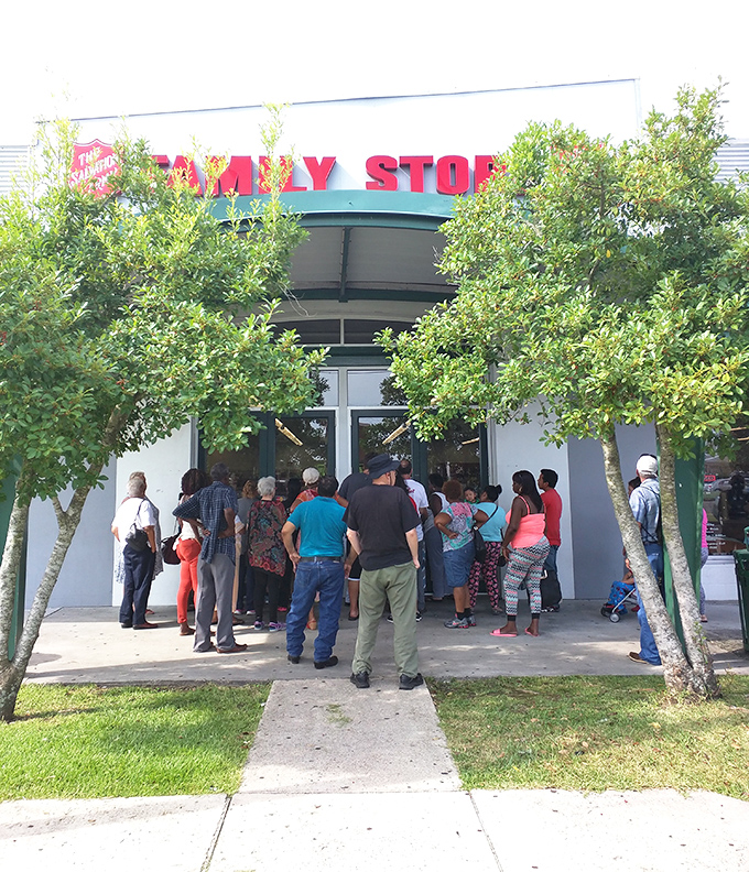 The crowd gathers like it's a limited-edition sneaker drop. When those doors open, the treasure hunt begins—no map required.