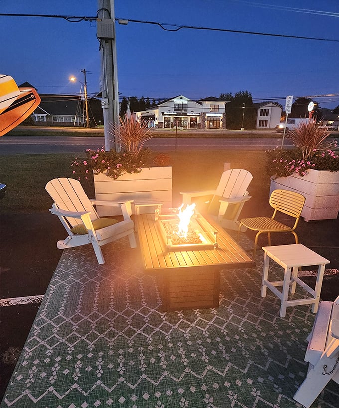 As day turns to night, Matt's fire pit becomes the perfect spot to digest both your seafood feast and the day's beach adventures.