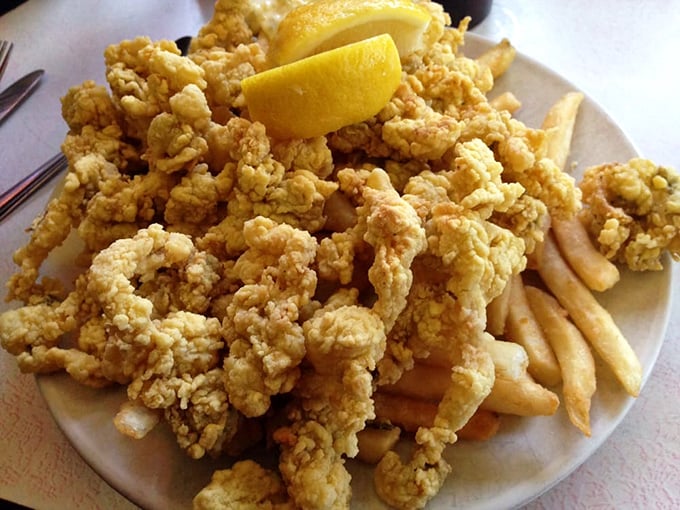 Fried clams that capture Cape Cod in a single bite. Golden, crispy, and abundant—this plate doesn't just feed you, it hugs your soul.