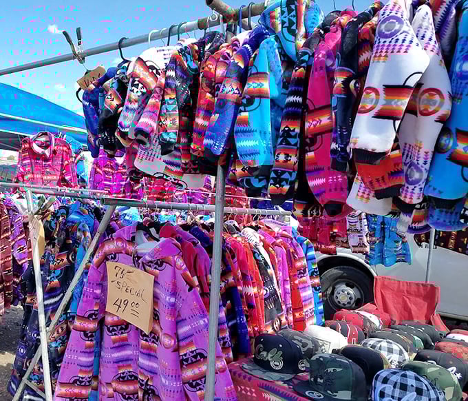 Jacket jackpot! These vibrant garments aren't just clothing—they're wearable New Mexico sunrises that bring the Southwest palette to any wardrobe.